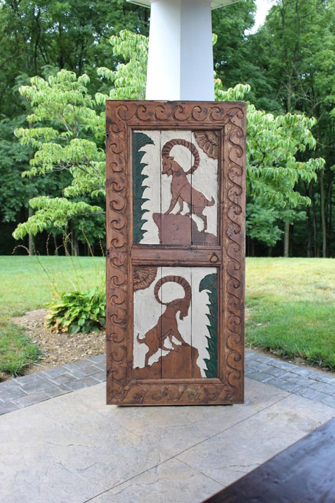 Barn Wood Rustic Dining Table Wild Goat Carved Custom Size | Etsy