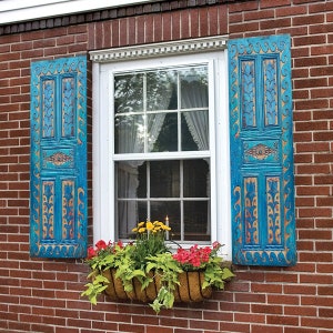 Hand-carved Rustic Wood Shutters Indoor or Outdoor Exterior Decorative ...