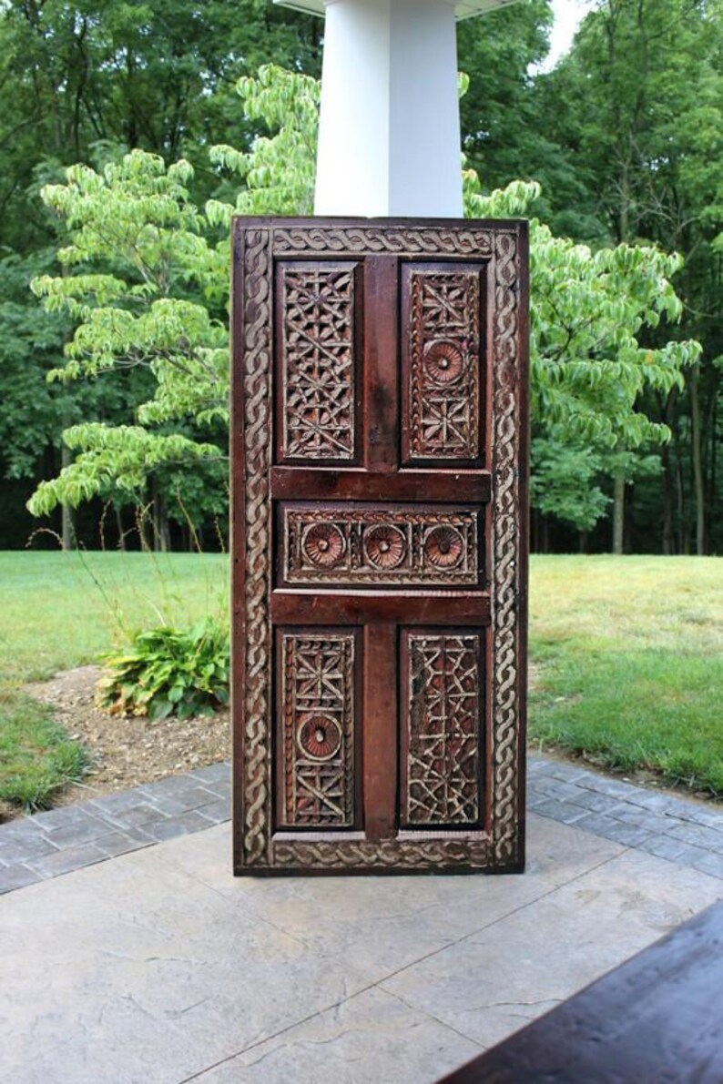 Rustic Hand Carved Barn Door Antique Exterior Front Door Etsy