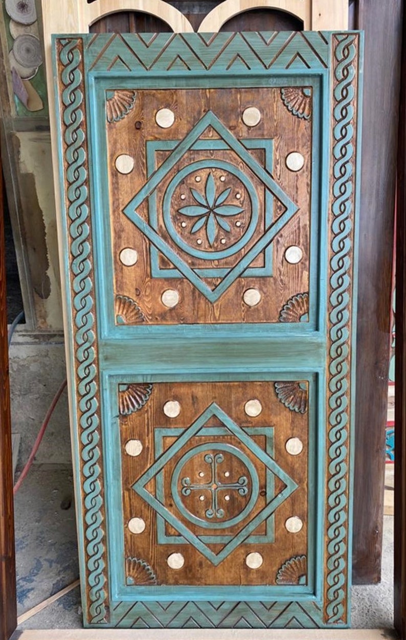 Hand-carved Aztec Solid Wood Door, Custom Size Interior Exterior - Etsy