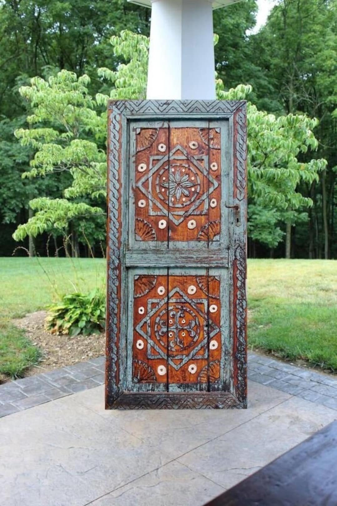 Hand-carved Aztec Solid Wood Door, Custom Size Interior Exterior - Etsy