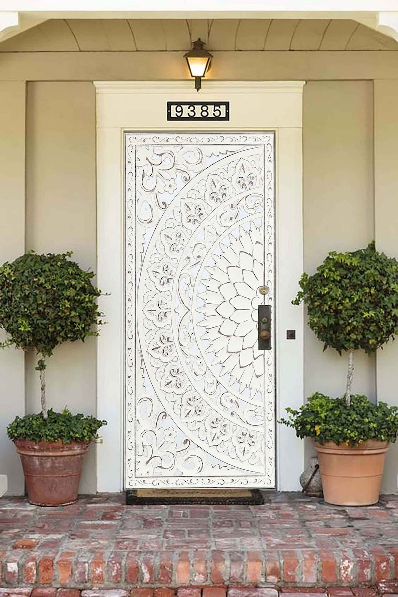 Hand Carved Mandala Door: Custom Antique Barn Style - Etsy