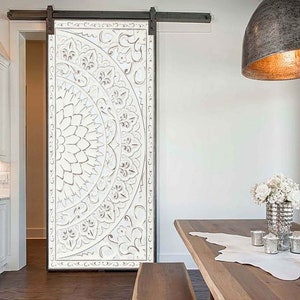 Hand Carved Mandala Door: Custom Antique Barn Style - Etsy