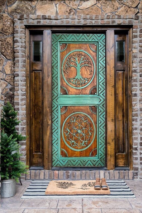 Rustic Log Cabin Entry Doors