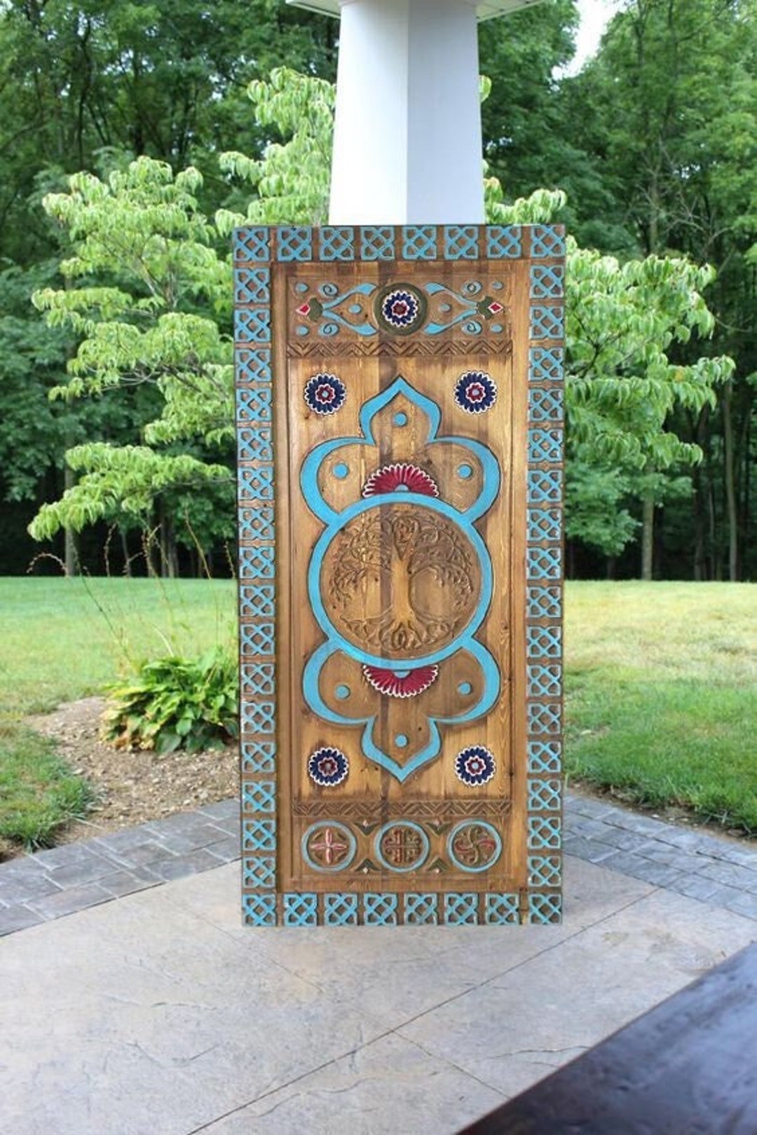 Hand-carved Tree of Life Front Door | Barn Doors | Antique Doors ...