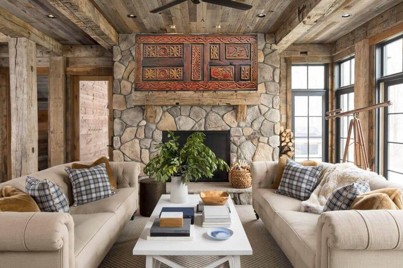 Rustic Barn Wood Wall Art Decor, Hand-carved Reclaimed Wood Wall ...