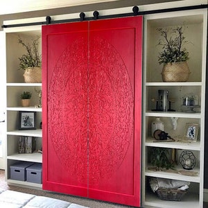 Hand Carved Mandala Doors, Antique Sliding Barn Door, Custom Size ...