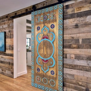 Hand-carved Tree of Life Front Door | Barn Doors | Antique Doors ...