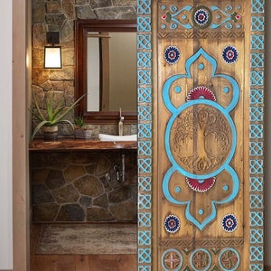 Hand-carved Tree of Life Front Door | Barn Doors | Antique Doors ...