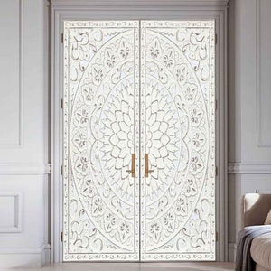 Hand Carved Mandala Door: Custom Antique Barn Style - Etsy
