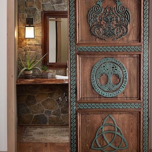 Hand-carved Viking Entrance Front Door | Antique Doors | Custom Runes ...