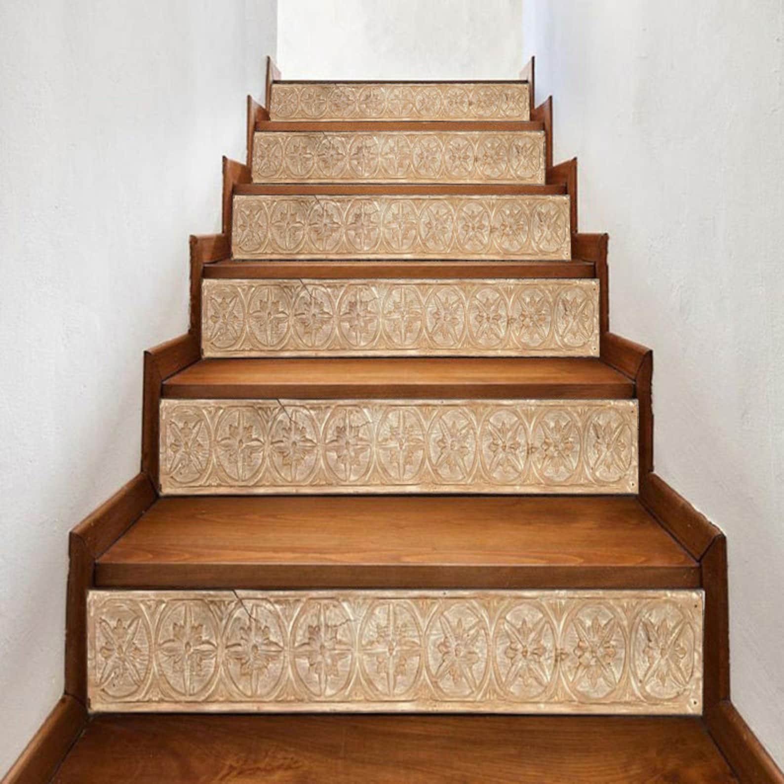 Hand-carved Wood Stairs Risers Decor Custom Size Wooden - Etsy India