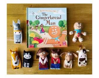 5 Gingerbread Men Finger Puppets - Etsy