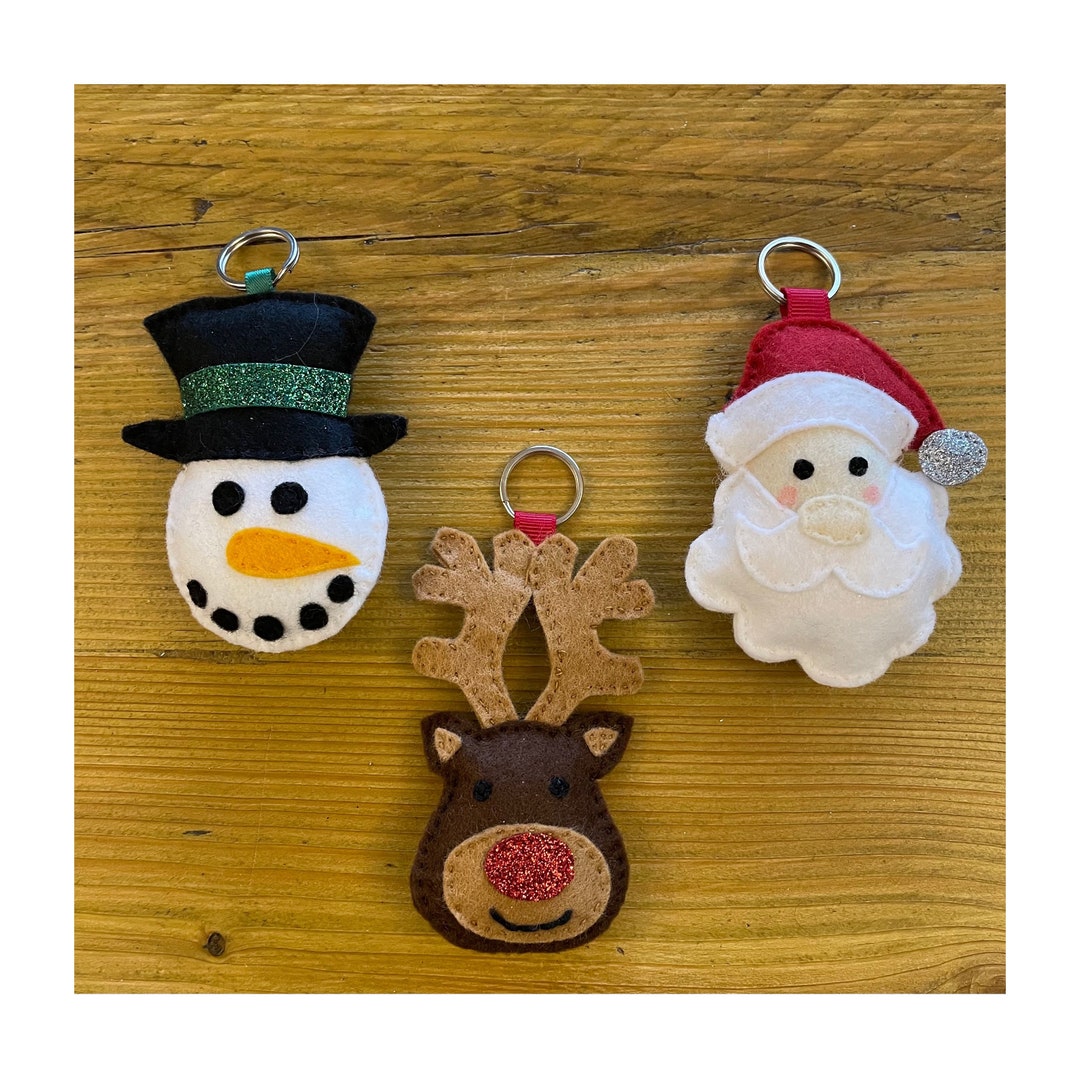 Christmas Character Felt Keyrings. Handmade Keyring. - Etsy