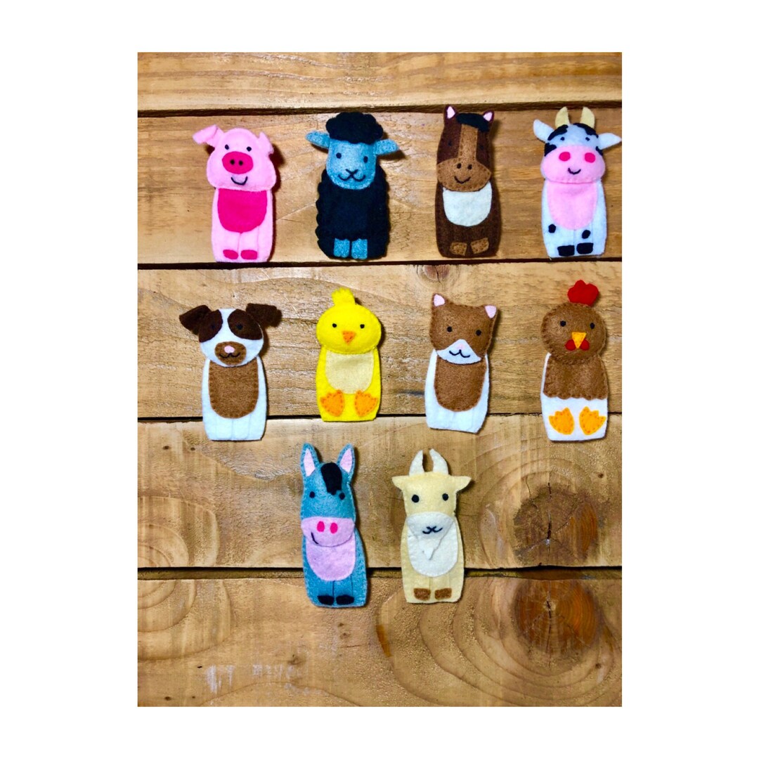 Farm Animals Finger Puppets, Handmade Felt Puppets, Handmade Toys. - Etsy
