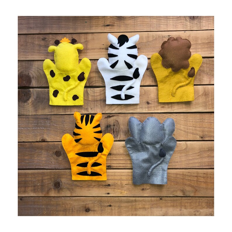 Jungle Animals Hand Puppets Handmade Felt Puppet Handmade - Etsy