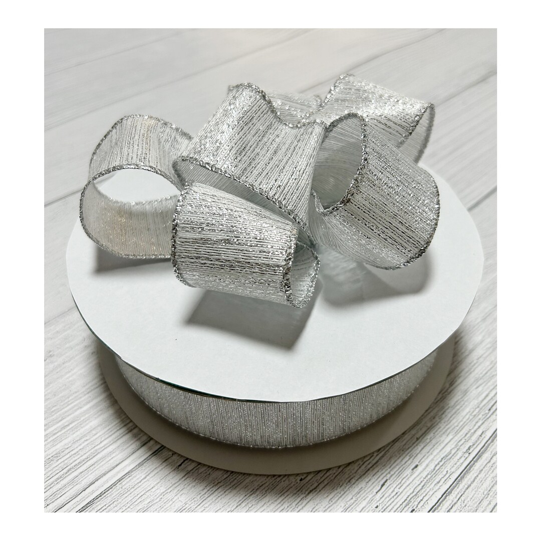 Kirkland Wire Edge Metallic Silver Christmas Ribbon 1.5 Wide. Price per ...