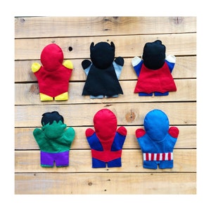Super Hero Hand Puppets, Handmade Felt Puppet, Handmade Toys. - Etsy