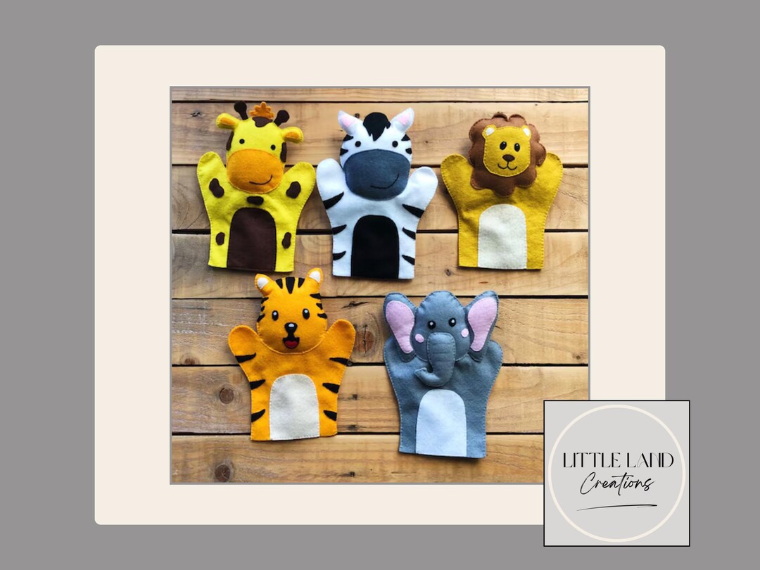 Safari Animal Felt Hand Puppets | Jungle Hand Puppets | Montessori Toys ...