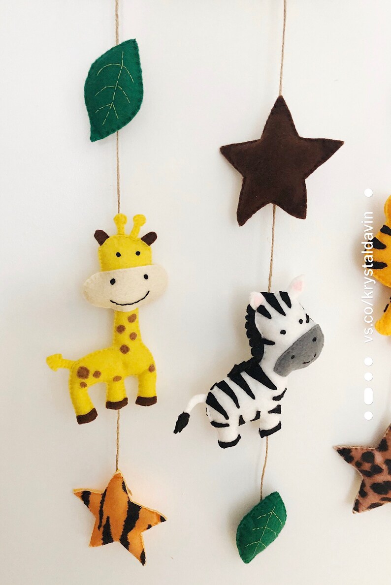 Jungle Wall Mobile Safari Wall Mobile Jungle Nursery Decor | Etsy