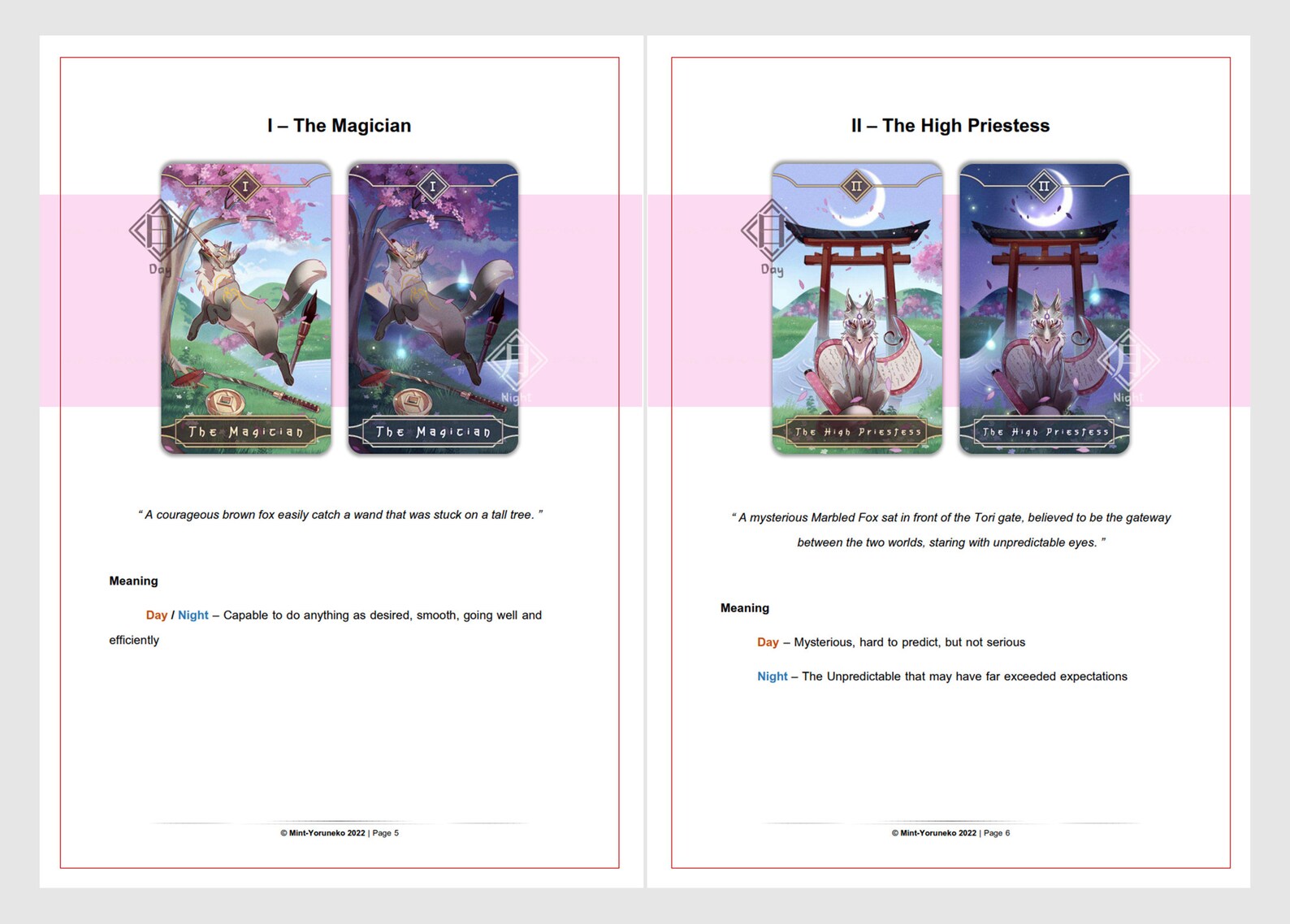 Digital Guidebook (e-book) : Seasonal Fox Tarot (kitsetsu to Kitsune ...