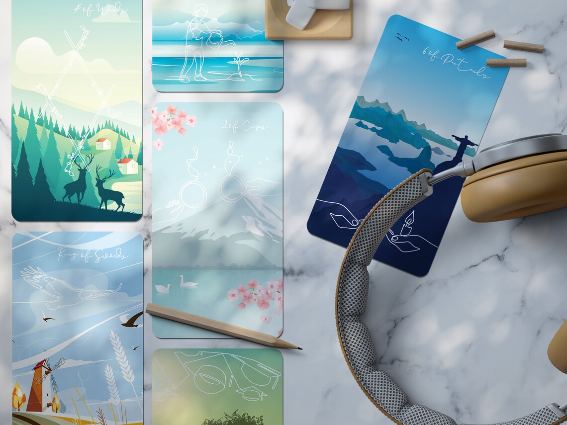 Linescape Tarot Narrow Line and Wide Landscape : by Deckstiny | Etsy