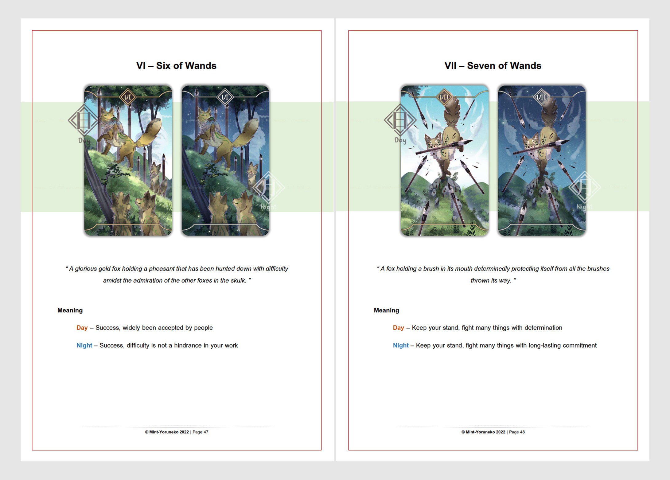 Digital Guidebook (e-book) : Seasonal Fox Tarot (kitsetsu to Kitsune ...