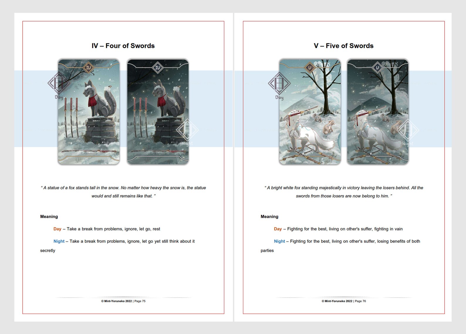 Digital Guidebook (e-book) : Seasonal Fox Tarot (kitsetsu to Kitsune ...
