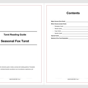 Digital Guidebook (e-book) : Seasonal Fox Tarot (kitsetsu to Kitsune ...
