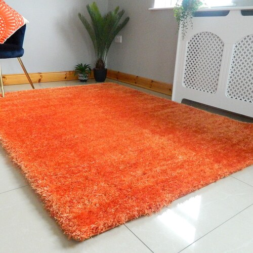 ORANGE Silky Soft Fluffy Thick Shimmering Effect Luxurious - Etsy UK
