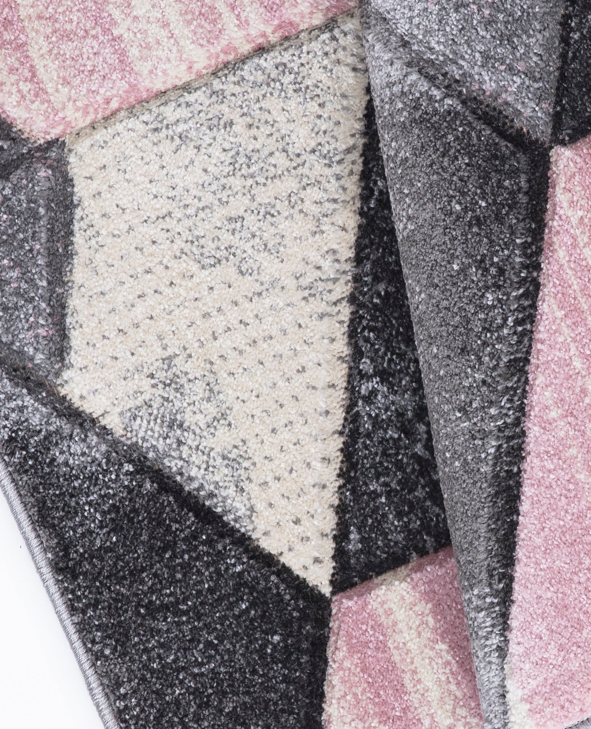 Blush Pink Silver Grey Geo Modern Soft Heavy Large Area Rug | Etsy UK