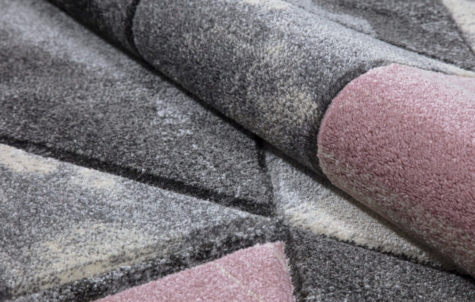 Blush Pink Silver Grey Geo Modern Soft Heavy Large Area Rug | Etsy UK