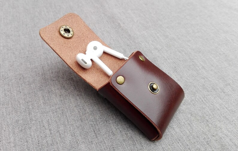 Leather Earbud Case Handmade Headphone Holder Earbud Pouch - Etsy