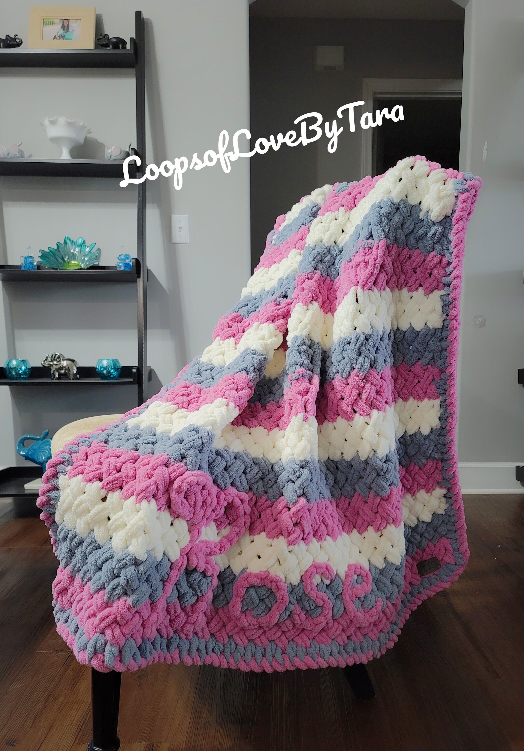 Customized, Personalized, Baby Blanket, Loop Yarn, Handmade, Crochet ...
