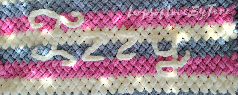 Customized, Personalized, Baby Blanket, Loop Yarn, Handmade, Crochet ...