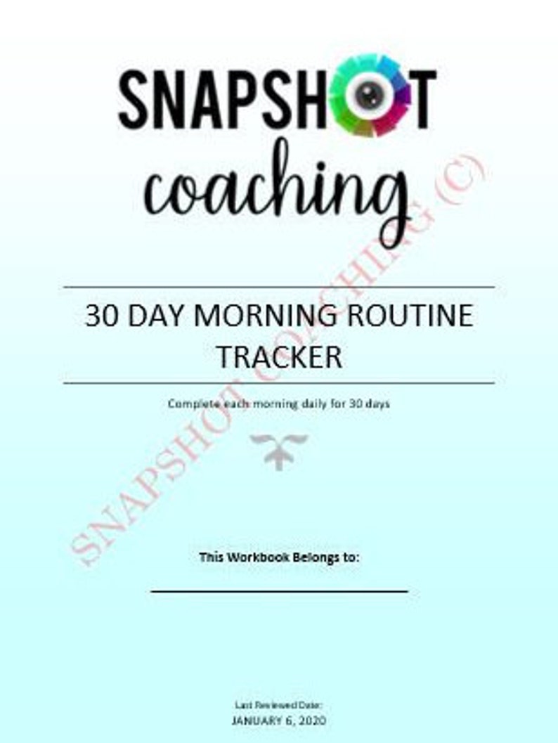 30 Day Morning Routine Tracker - Etsy