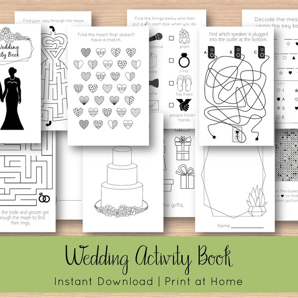 Kids Wedding Activity Book - Etsy