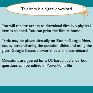 Trivia Night Downloadable/printable - Includes Scoring Sheets - Etsy