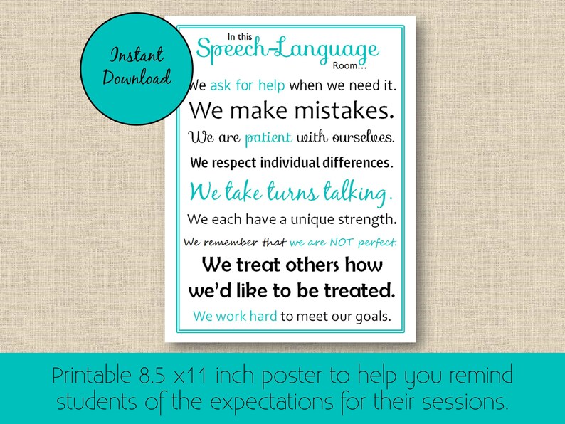 In This Speech-language Room Printable Poster-speech Room Decor ...