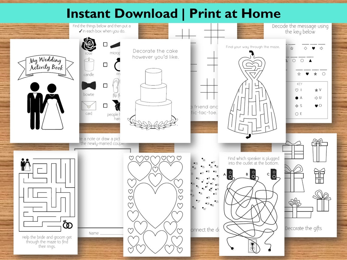Kids' Wedding Activity Book Printable Download - Etsy