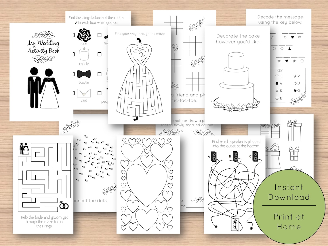 Kids' Wedding Activity Book Printable Download: Branches - Etsy UK