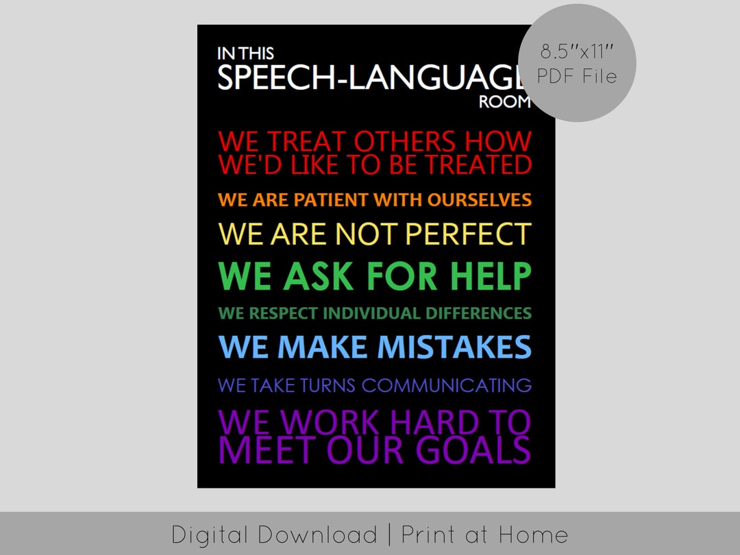 In This Speech-language Room Rainbow Printable Poster-speech Room Decor ...