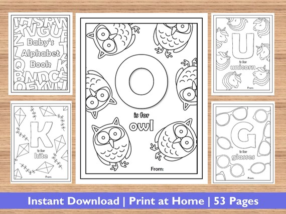 Baby's Alphabet Coloring Book for Baby Shower Activity - Etsy
