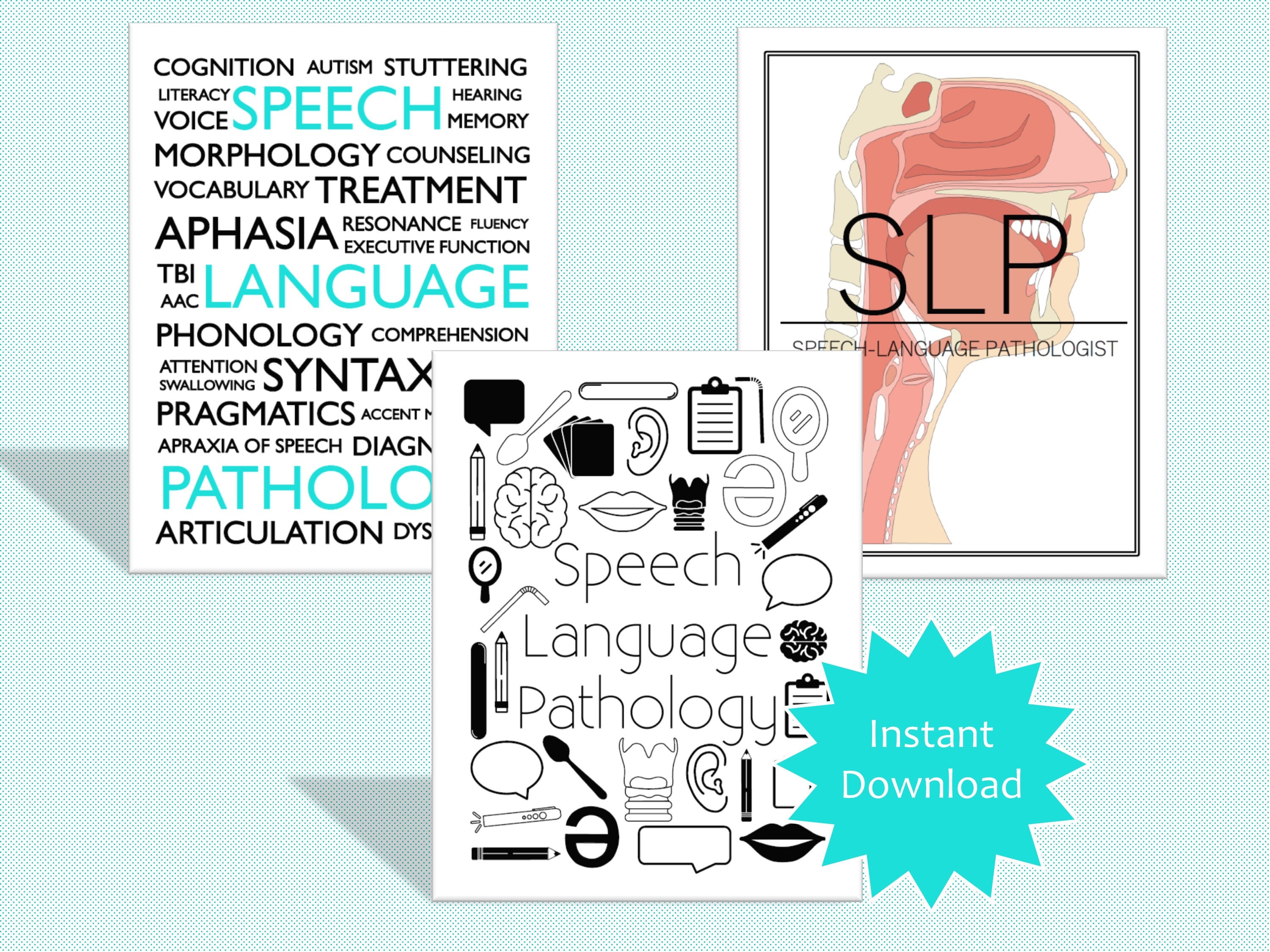 Speech-language Pathology Art Poster Printable Bundle 3 Items - Etsy ...