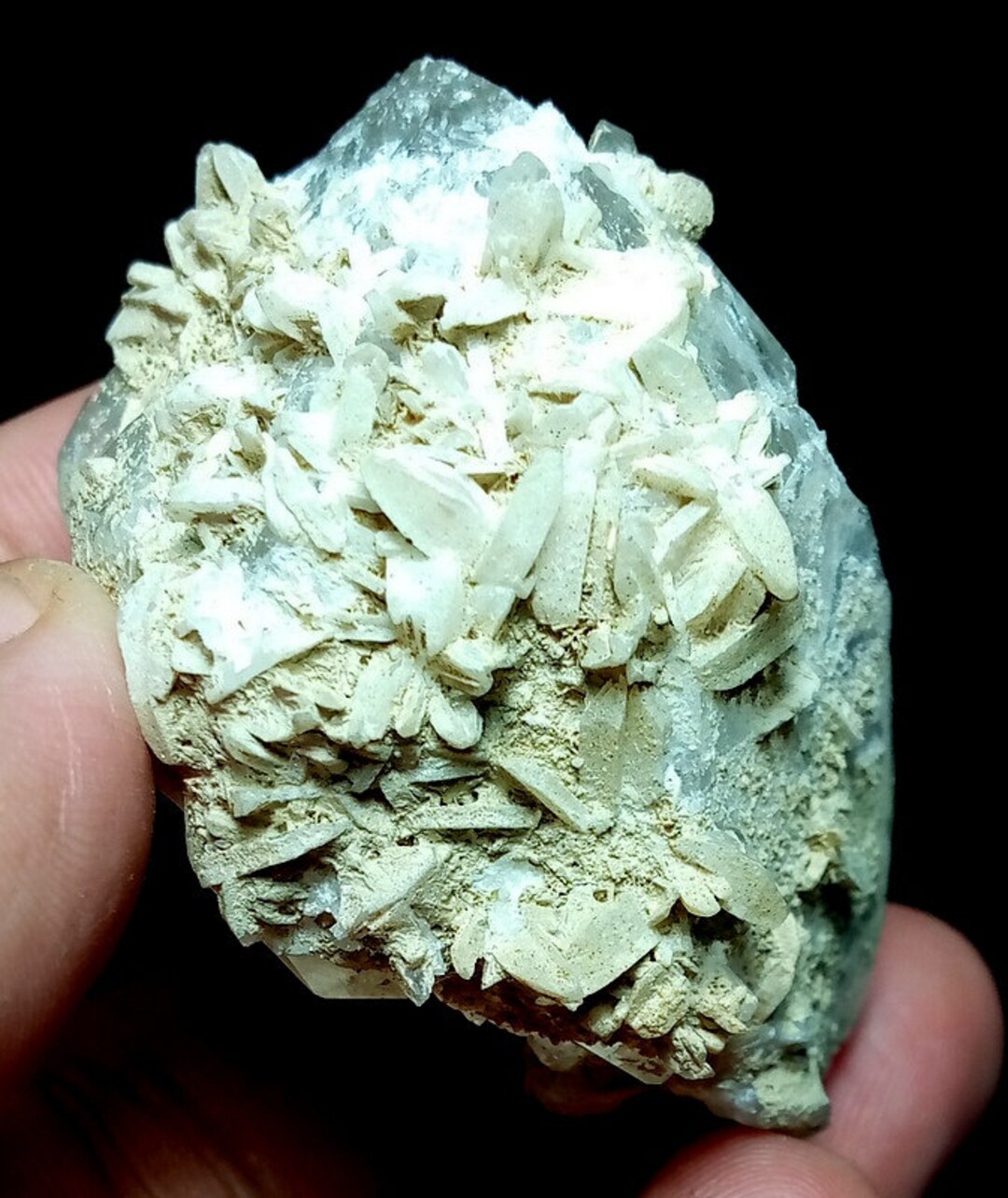 87 Grams Beautiful Rare Bunch of Hambergite on Quartz Specimen From ...