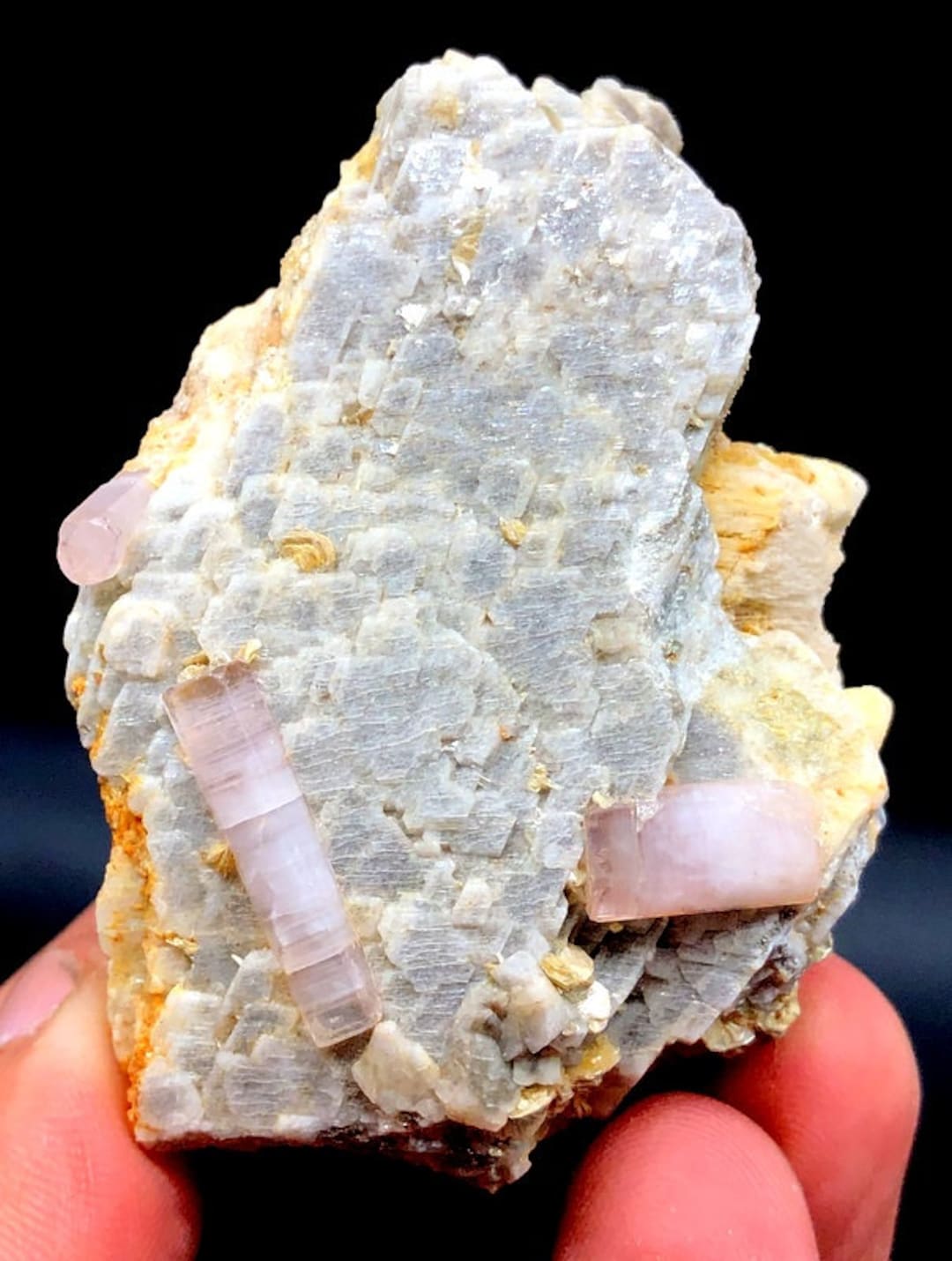 67 Grams Beautiful Pink Apatite on Muscovite Specimen From Skardu ...