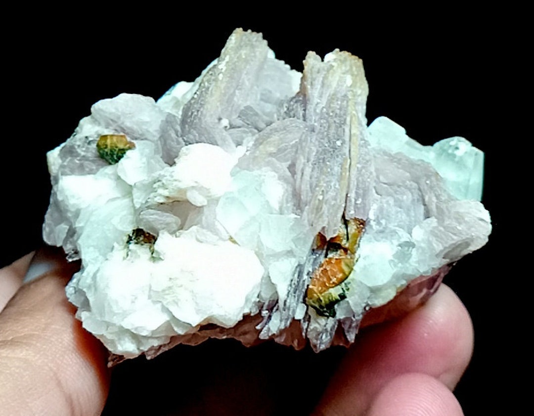 111 Grams Lovely Rare Microlite With Topaz & Lepidolite Specimen From ...