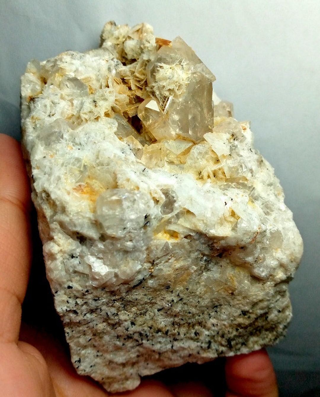 515 gramos precioso topacio natural con espécimen de cuarzo ahumado de ...