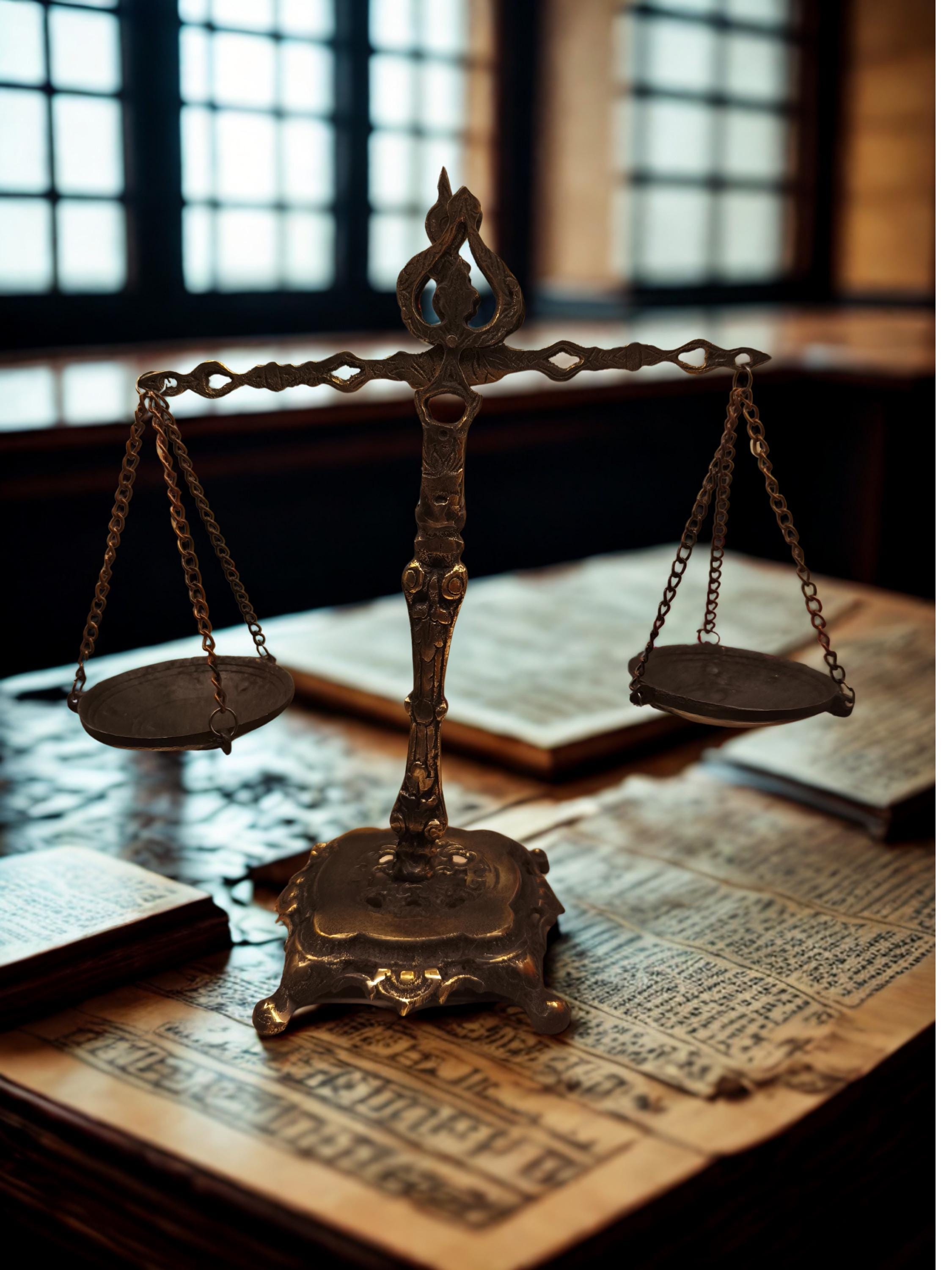 Scales of Justice, Handcrafted Brass Scales of Justice, Law Office ...