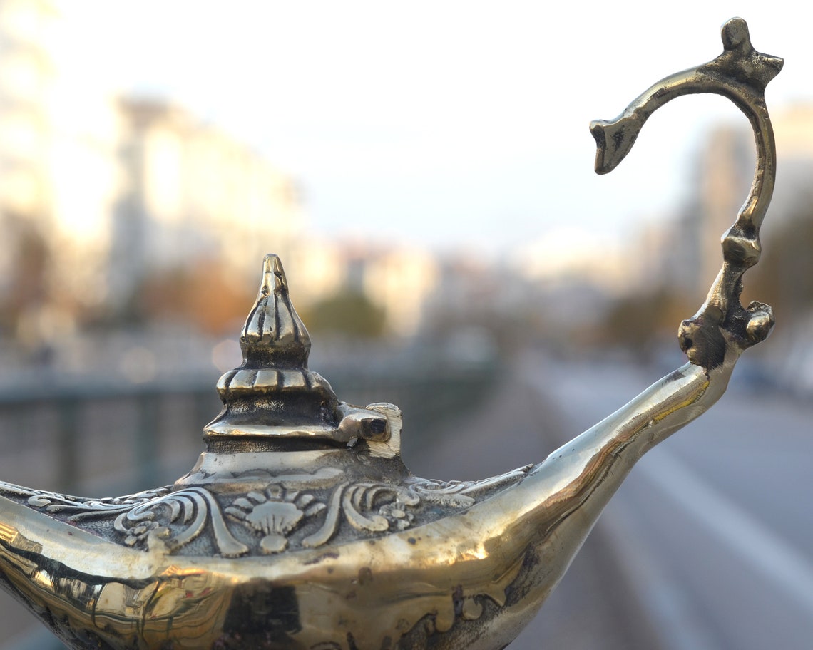 Aladdin Genie Lamp Aladdin's Magical Lamp 12 Brass - Etsy